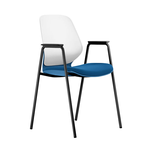 Kaleido - Black Steel 4-Leg, With Arms - Sylex Ergonomics